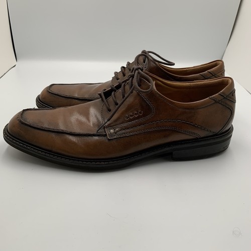 Ecco Mens Seattle Moc Toe Oxford Brown Leather Oxfords Size 44 - US ...