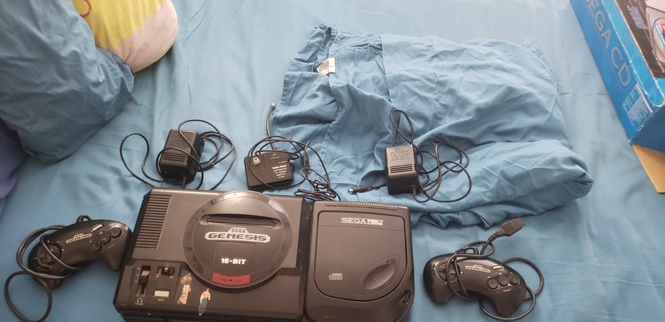 Sega Genesis Console With Box Sega Cd Console NBA JAM Game | eBay