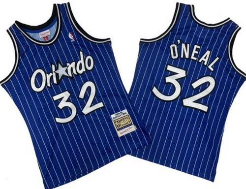 Shaquille O'Neal Blue Retro Throwback Magic Jersey Men’s Large Stitched ...