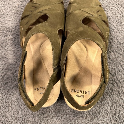Earth Origins Birdine Sandals Womens 7.5 Green Suede Slingback Fairy ...