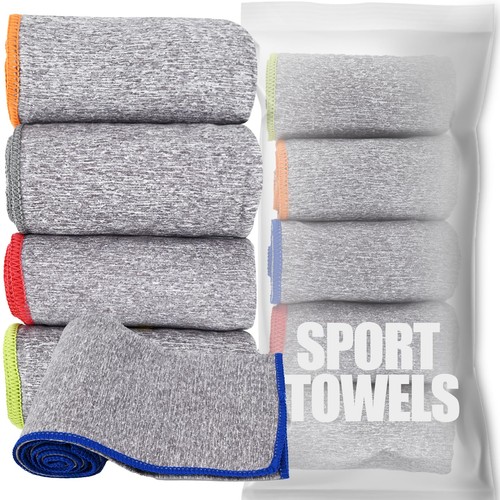 Vnoss Microfiber Quick Dry Gym Towel, Silver ION 5Pack - 16*27Inch ...