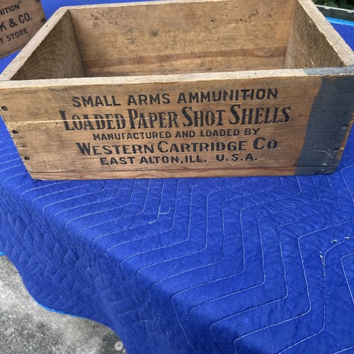 Vintage Rare Western Cartridge Co. 8 Ga. Paper Shells wood ammo box ...