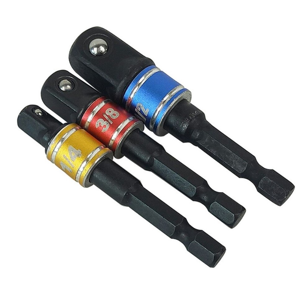 3 Pcs Impact Socket Adapter and Reducer Set Driver Bit for Drill Bits ...