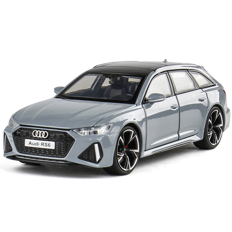 1/32 Audi RS6 Model Car Diecast Toy Cars 4 Doors Hood Open Friction ...