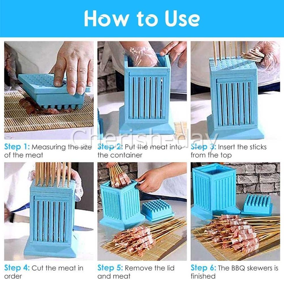 49 Holes Meat Skewer Kebab Maker Box Machine Meat Kebab Maker Tool With ...