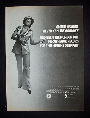 Gloria Gaynor Never Can Say Goodbye 1974 Short Print Poster Type Advert ...