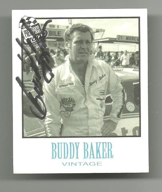 2002 Presspass Vintage Hand Signed Buddy Baker Autographed Race Card NM ...