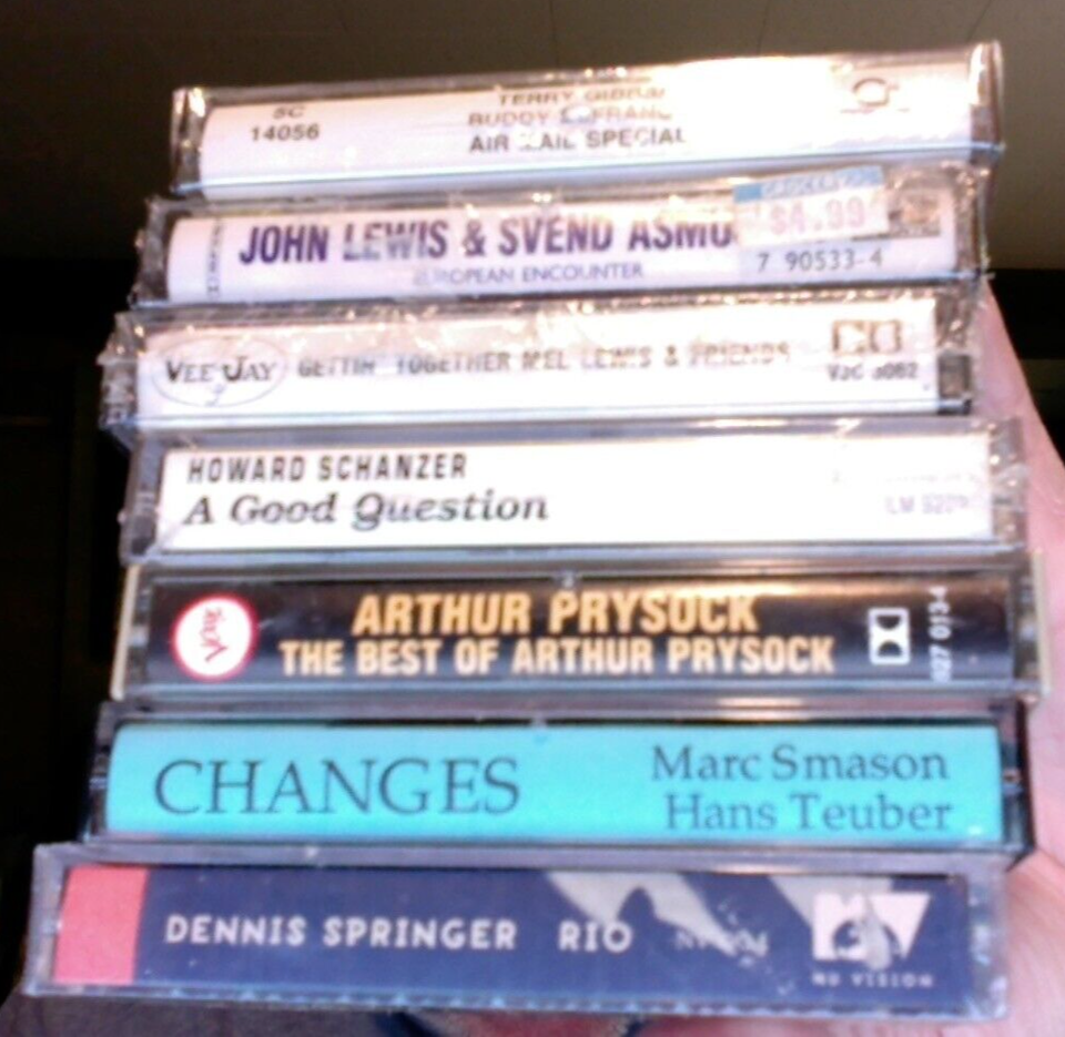 Jazz cassette tapes.....great selection.....many sealed... tapes $1.00 ...