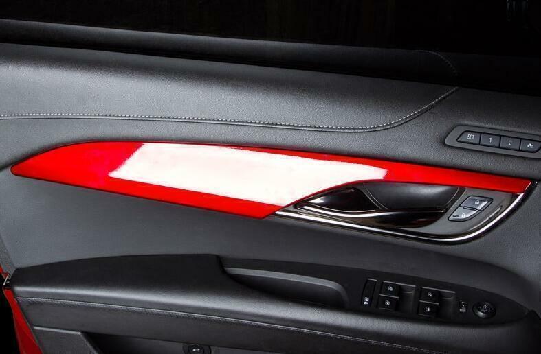 For Cadillac ATS ATSV 2013-2019 ABS Red Inner Door Panel Strip Cover ...