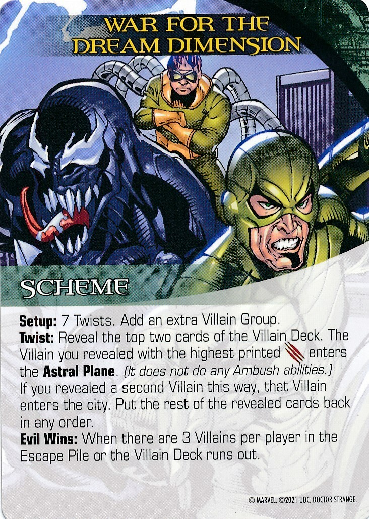 VENOM + VILLAINS UD Marvel Legendary DR STRANGE SCHEME WAR FOR DREAM ...