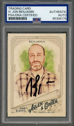 H. Jon Benjamin SIGNED 2018 Allen & Ginter #29 Bobs Burgers Auto PSA ...