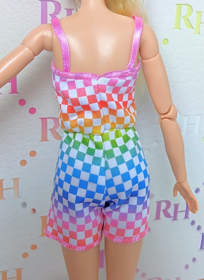 New BARBIE FASHIONISTAS 193 MTM Made To Move Clothes RAINBOW CHECKER ...