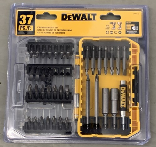 DEWALT DW2173 37PCS MAGNETIC DRILL SCREW DRIVING BITS EXTENTIONS & CASE ...