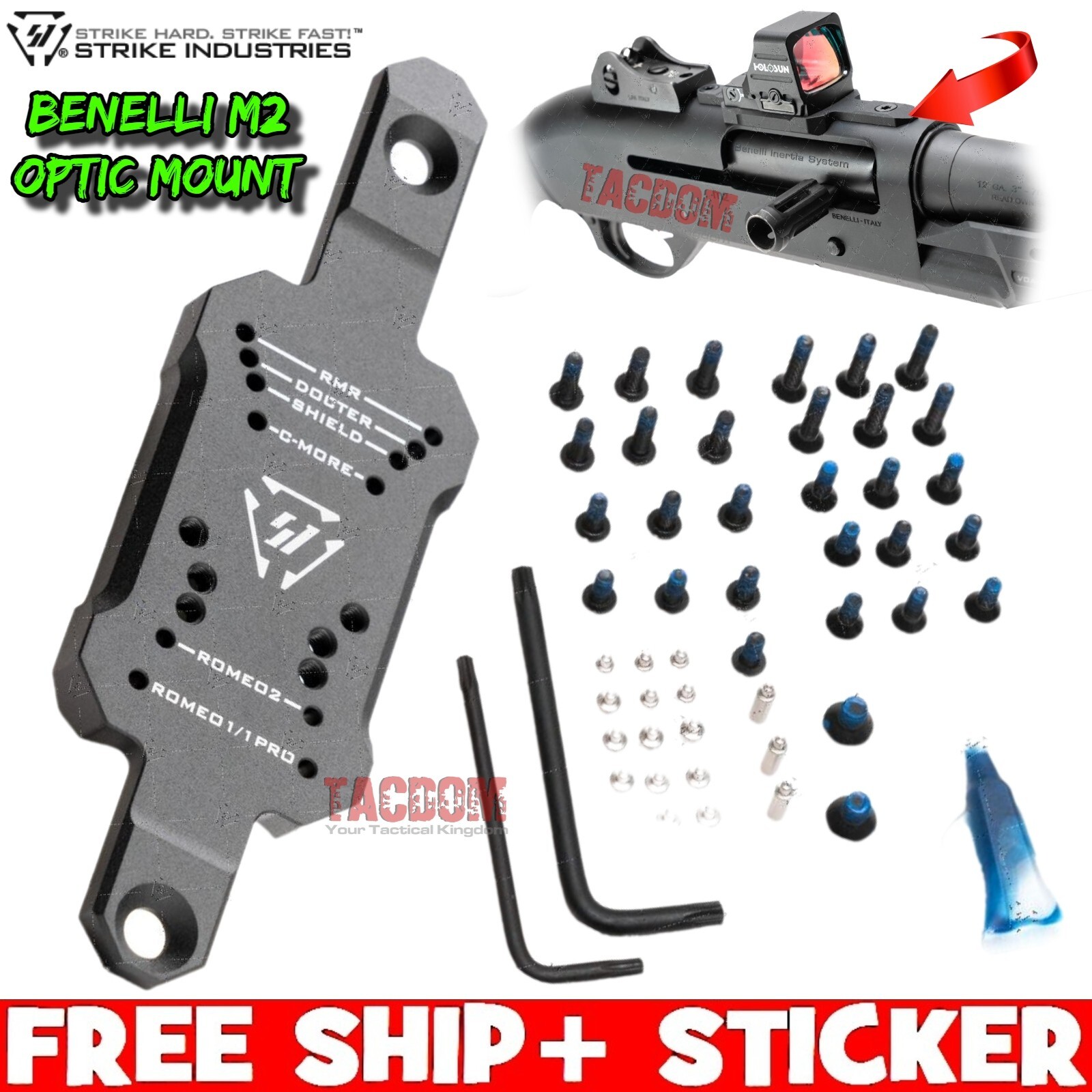 Strike Industrie SHOTGUN OPTIC MOUNT for Benelli M2 M3 M4 Super Black ...