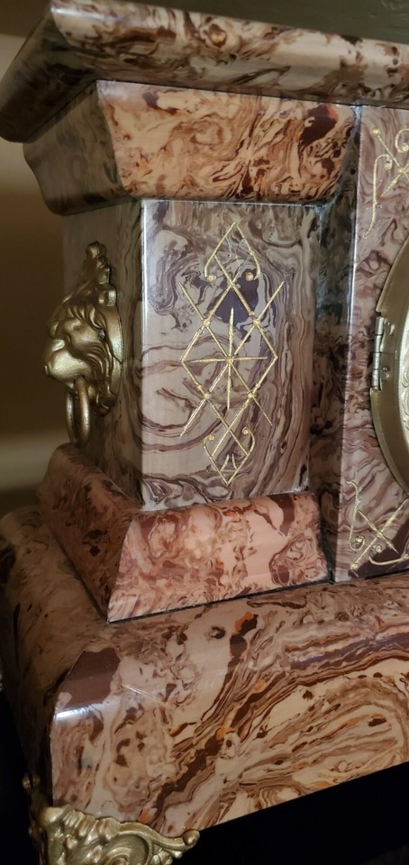 Seth Thomas Adamantine Mantel Clock Tortoise Shell 1893 Westminster ...