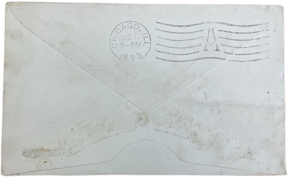 Pre-Stamp envelope emboss 2 cents magenta postage Janesville MN Chicago ...
