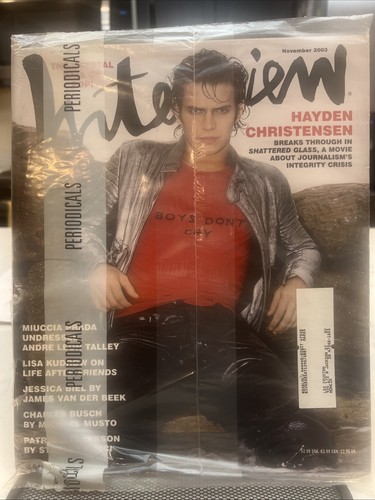 2003 NOVEMBER INTERVIEW MAGAZINE HAYDEN CHRISTENSEN ON COVER Sealed ...
