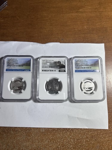 1940R XV111 Genuine WORD WAR 11 NGC Non Magnetic, + (2) 2014-S Silver ...