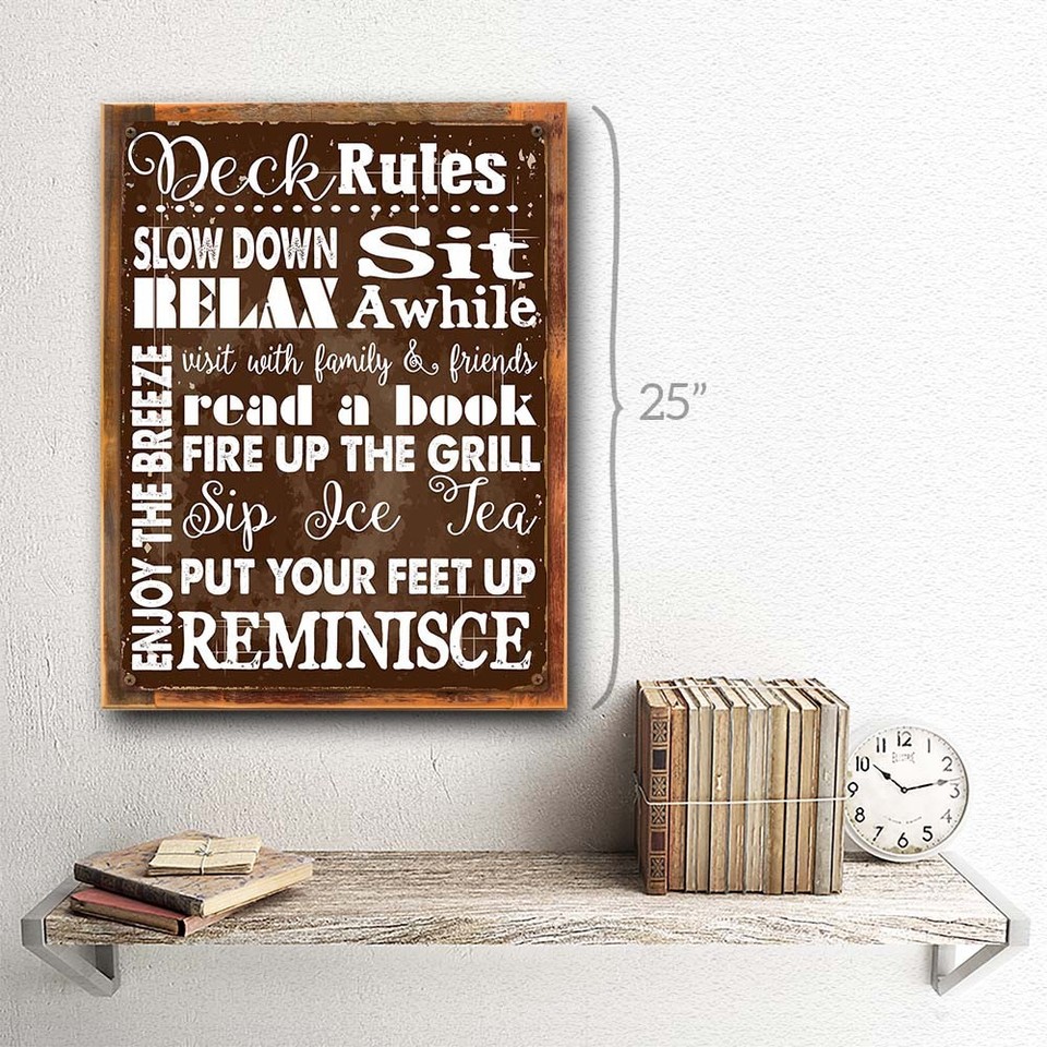 Deck Rules Metal Sign; Wall Decor for Porch, Patio, or Deck | eBay
