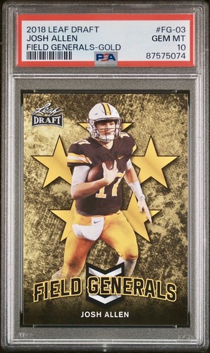 Josh Allen PSA 10 Rookie Card 2018 Leaf Draft Gold Field Generals ...