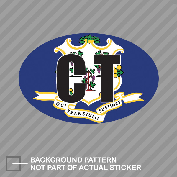 Connecticut State Flag Oval Sticker Decal Vinyl V2 CT | eBay