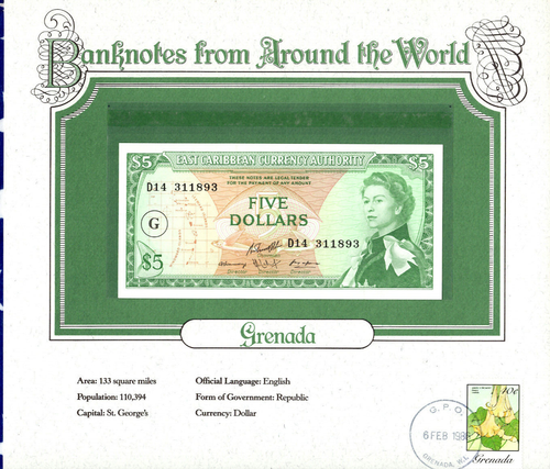 World Banknotes Grenada East Caribbean $5 1965 UNC P-14K D14 311893 | eBay