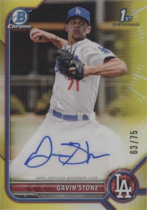 2022 Bowman Chrome - Prospect Autographs Gavin Stone #CPA-GS Yellow ...