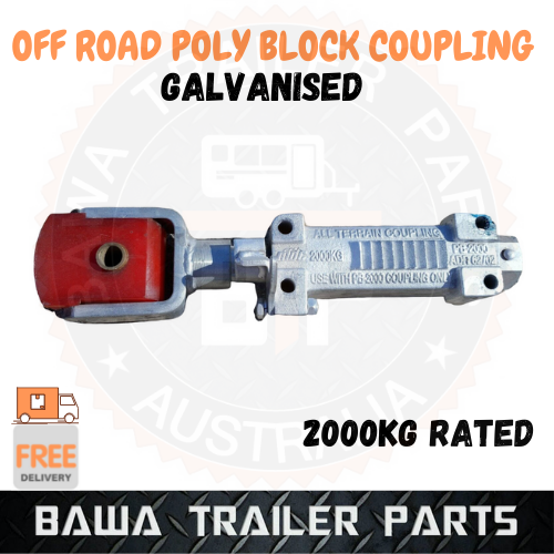 1 x Off-Road Poly Block Override Coupling 2000Kg BOLT-ON Trailer Tow ...