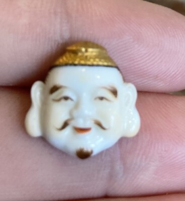 Button Japanese Tokishane handpainted immortal Ebisu. Small 1.7cm. | eBay