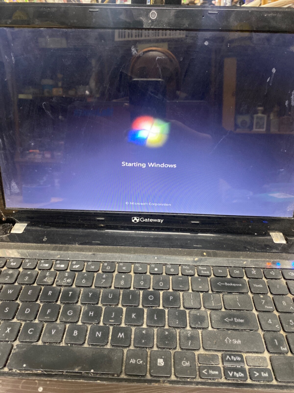 Gateway Laptop Windows 7 15in. Intel Core ** FOR PARTS- AS IS - TESTED ...