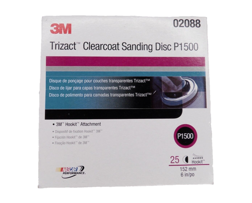 3M 152mm / 6" Trizact Clearcoat Sanding Disc P1500 02088 Hookit ...