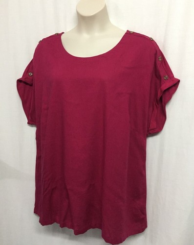 Autograph Top Plus Size 26 Tunic Shirt Short/Cap Sleeve Linen Viscose ...