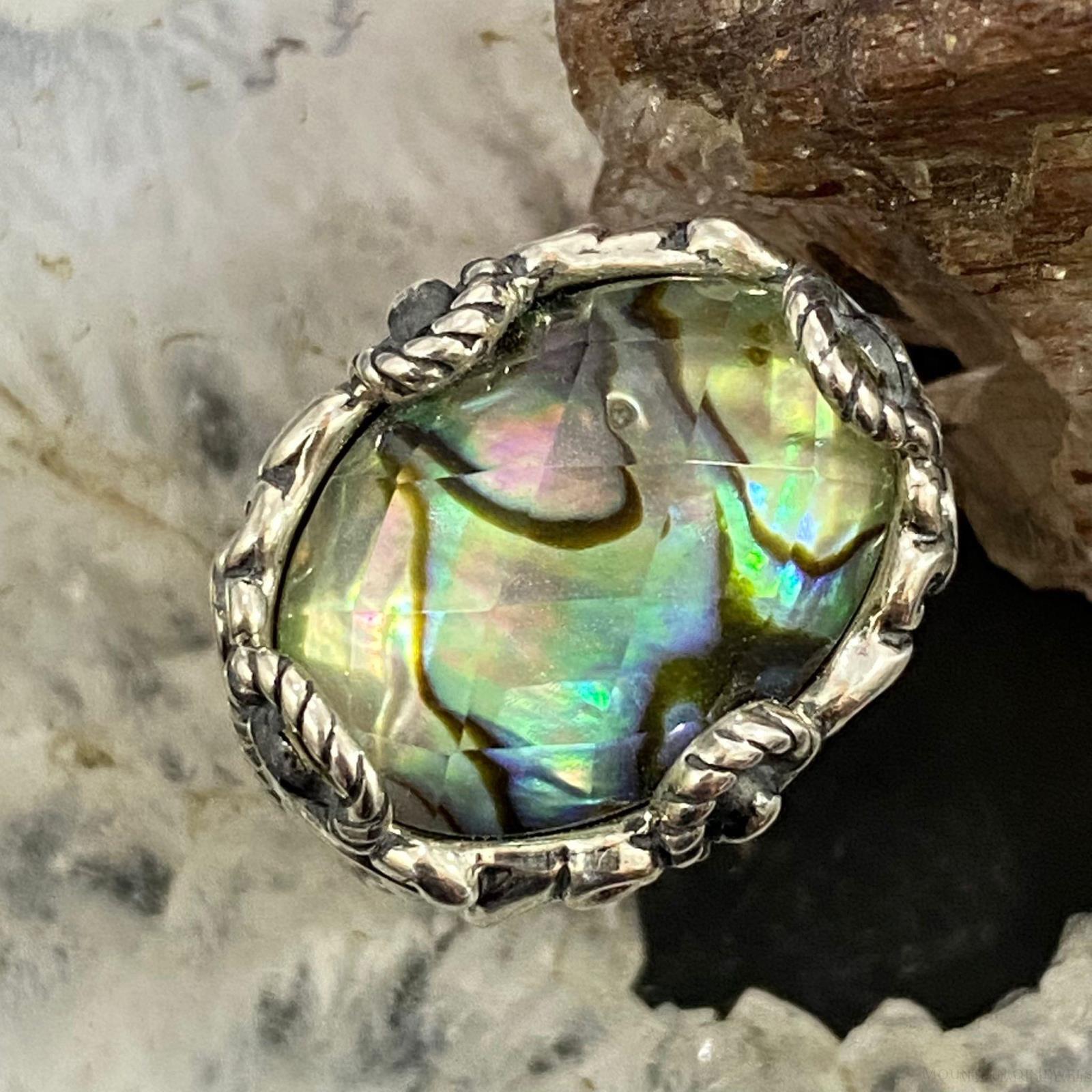 Carolyn Pollack Sterling Oval Abalone & Crystal Quartz Doublet Ring For Women | eBay
