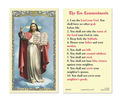 Laminated The Ten 10 Commandments Holy Prayer Card Catholic | eBay