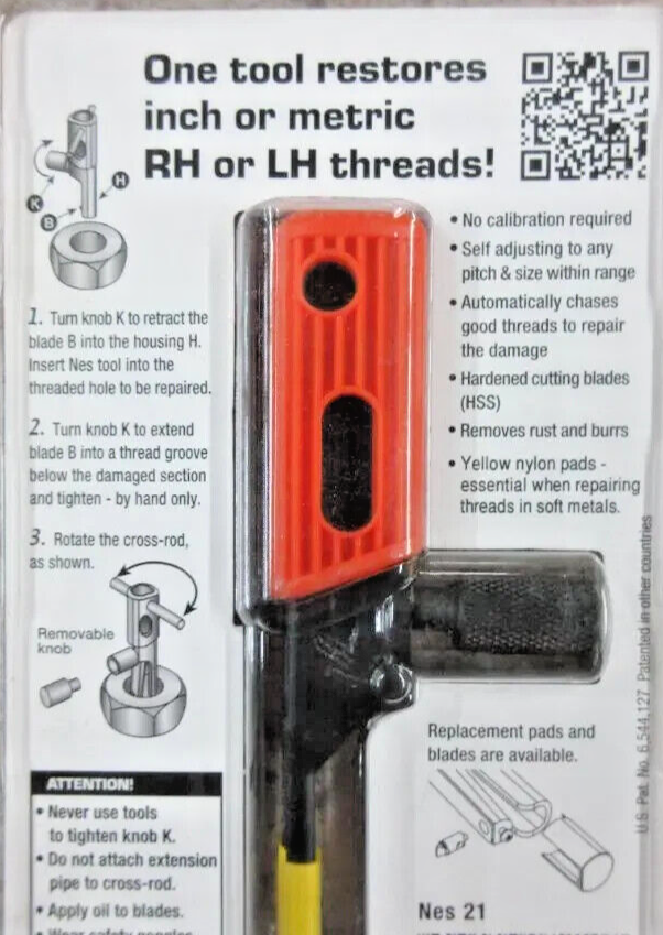 RE-THREADING TAP NES Universal Internal Thread Repair, 5/16 to 7/16 Tap ...