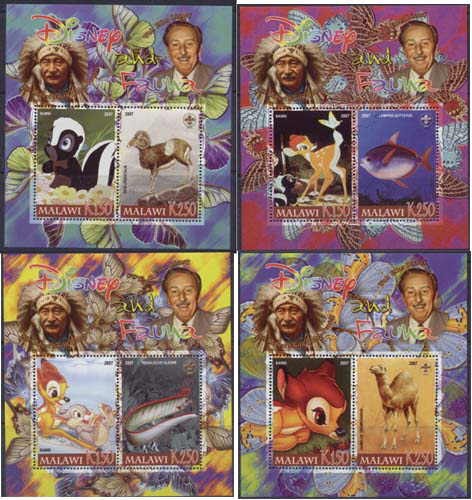 Disney's Bambi & Fauna - Set of 4 Sheets M1160-3 | eBay