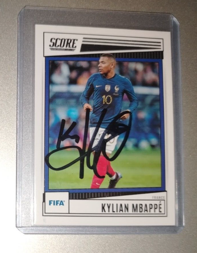 AUTOGRAPH KYLIAN MBAPPE' CARD PANINI HAND SIGNED CARD PSG n 10 ROOKIE ...