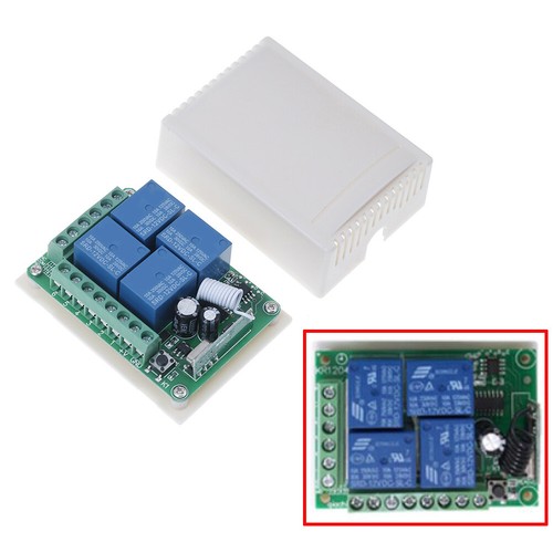 DC 12v 10a 433mhz 4ch wireless relay rf remote control switch receiv ...