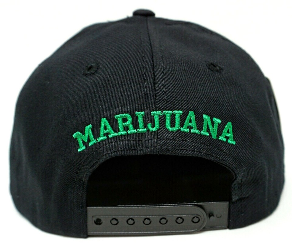 MARIJUANA Leaf Snapback Cap Hat Smoke 420 Rasta Blunt Weed OSFM NWT | eBay