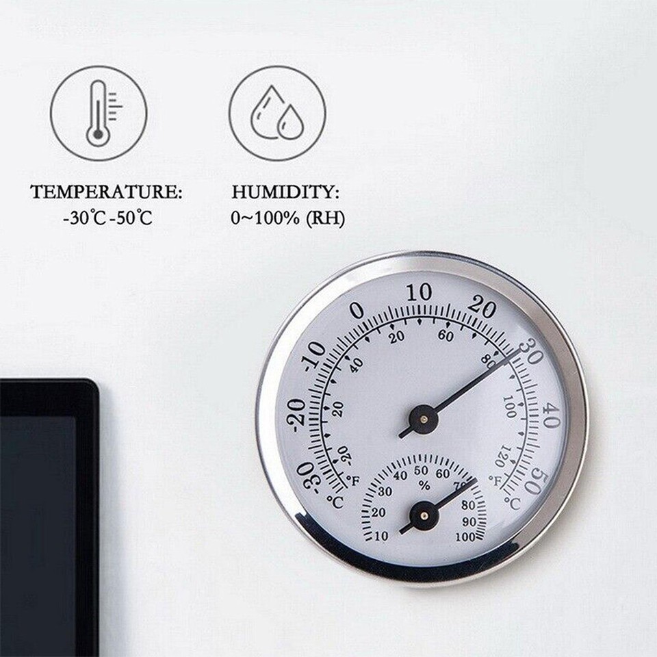 Analog Thermometer Hygrometer Mini Humidity Meter Gauge Temperature ...