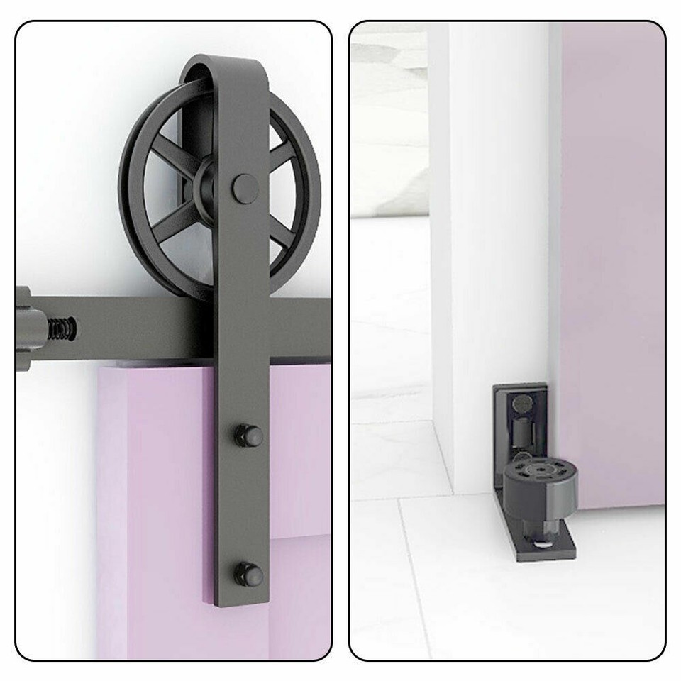 Sliding Barn Door Hardware Track Kit 5/6/8/10FT Adjustable Wallmount ...