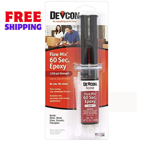 Devcon Flow-Mix 0.5 Oz. 60 Second Epoxy 21445 Devcon 21445 078143214455 Clear 313030280220| eBay