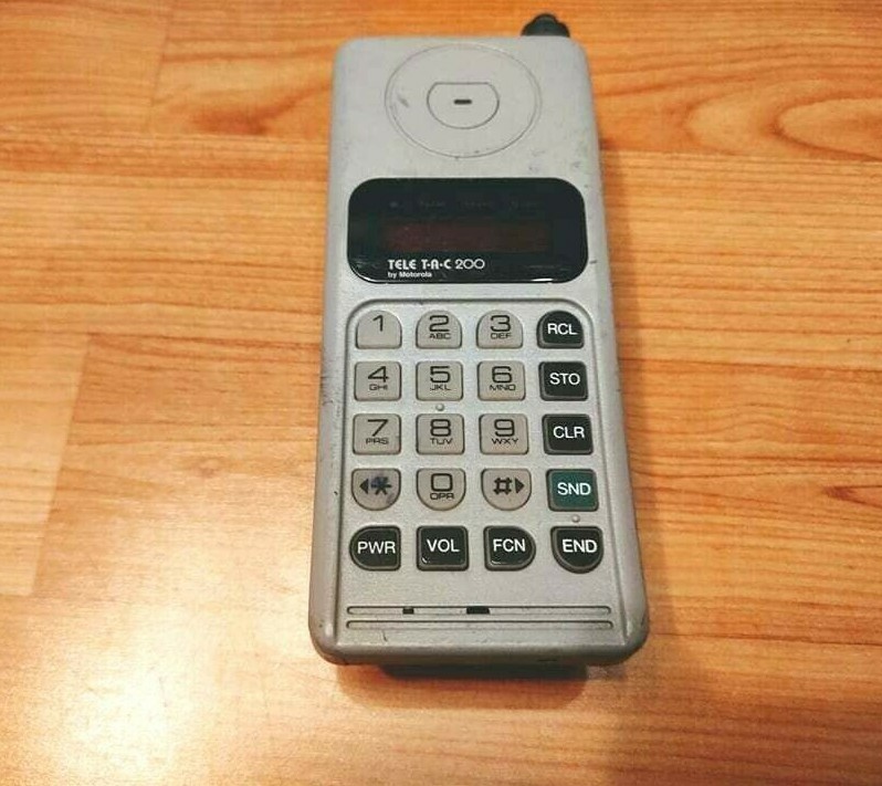 MOTOROLA TELE TAC 200 VINTAGE BIG FAT CELL PHONE CELLULAR TELEPHONE ...