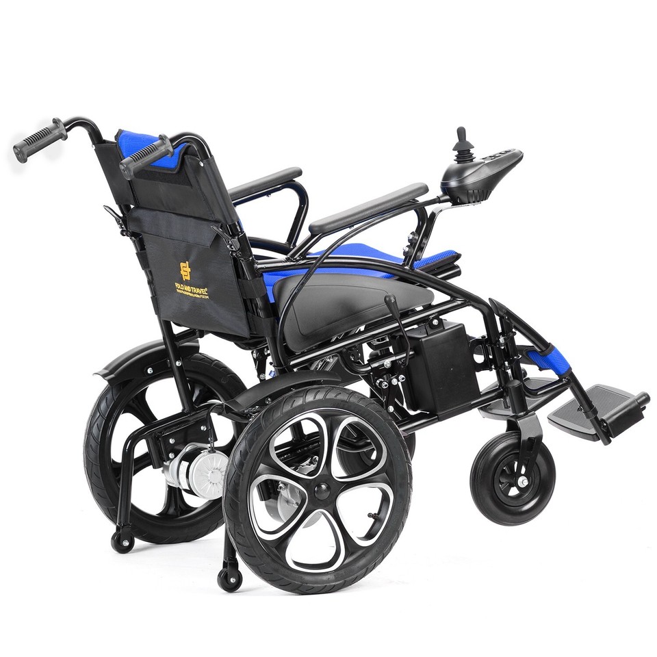 FOLD AND TRAVEL Lightweight Foldable Electric Wheelchair with Lithium ...