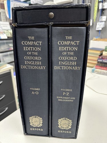 Compact Edition of the Oxford English Dictionary, Vol. 1 & 2, 1973 3rd ...