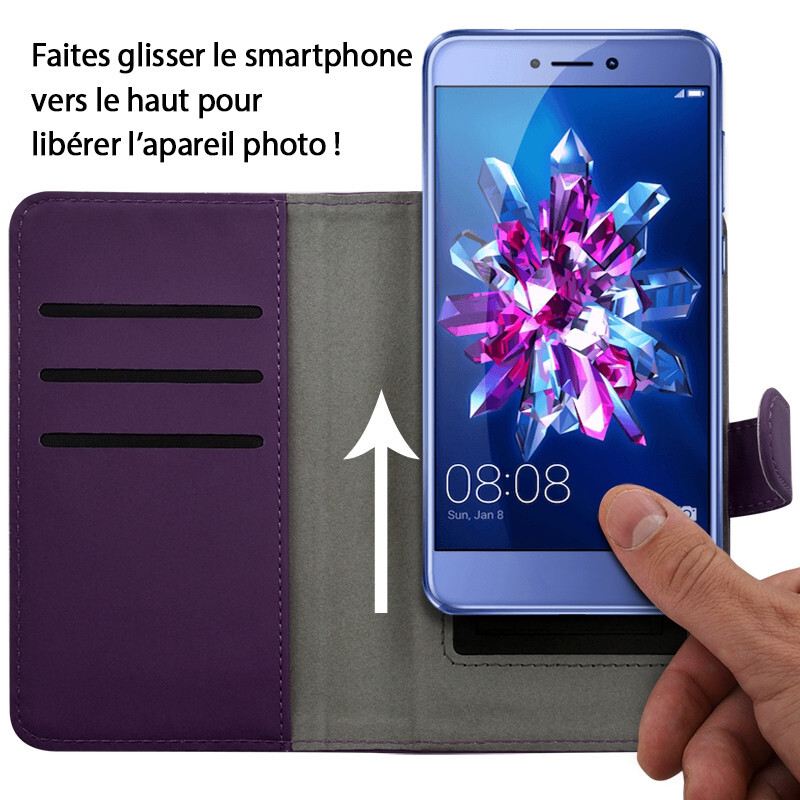 Etui Portefeuille Universel L Violet pour Smartphone Logicom Solar Pro ...