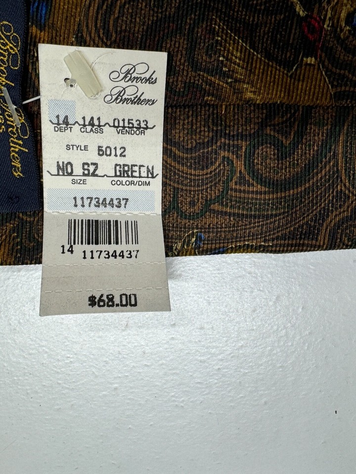 Brooks Brothers Hand Made USA Madder Brocade Paisley Pheasant Overlay ...