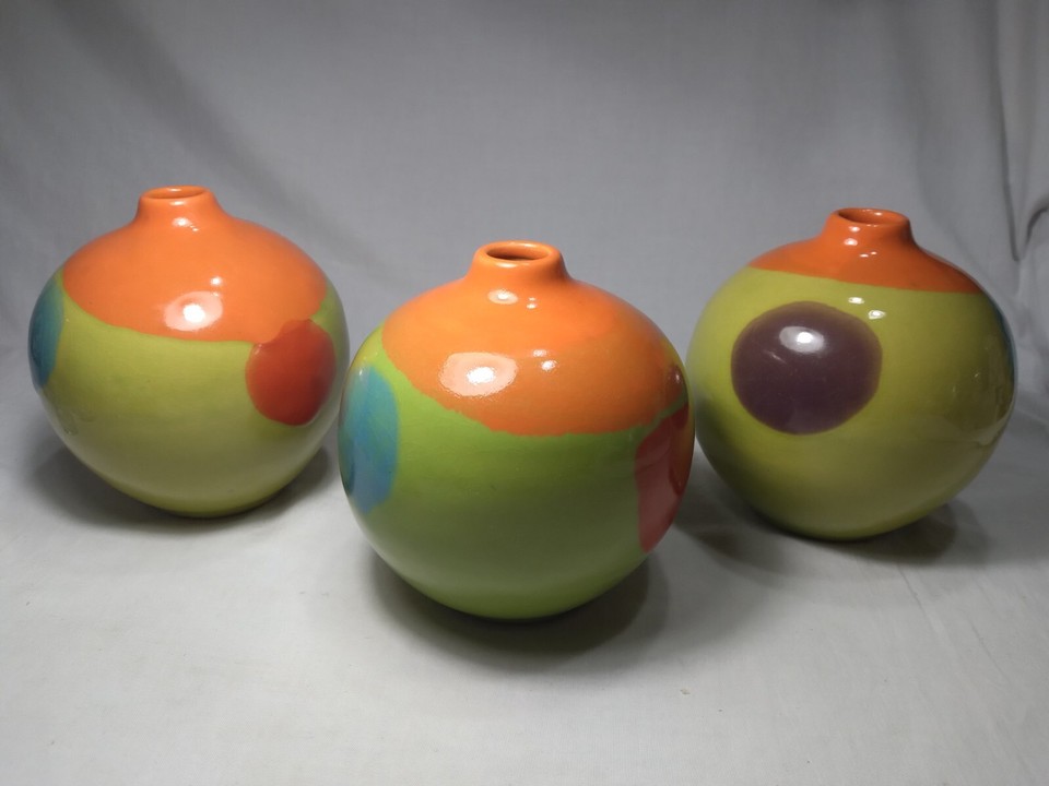 Crate & Barrel Vases Roly Poly Ceramic Zoey Vase Multicolor 5.5”T 5”W ...