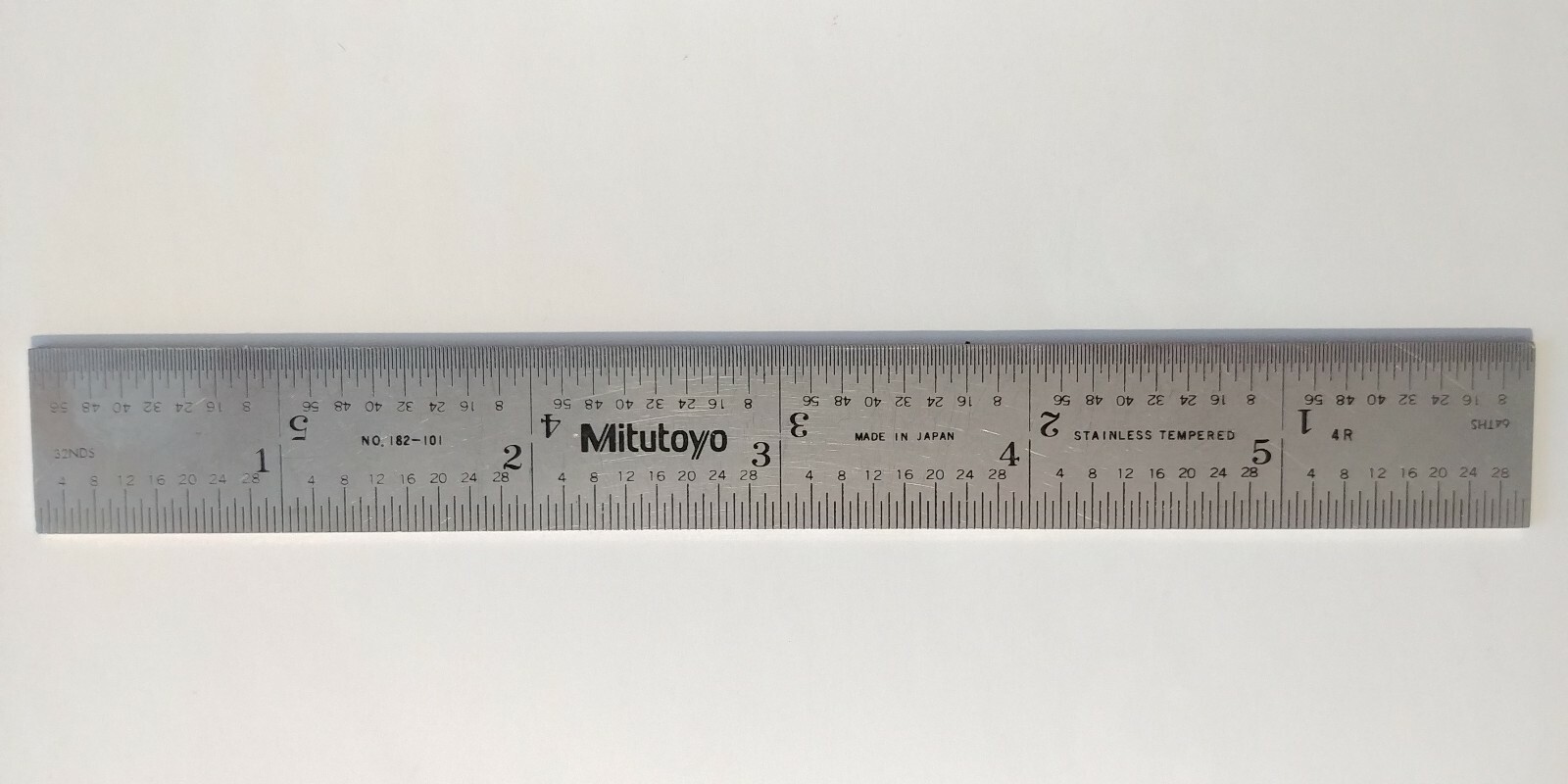 MITUTOYO Steel Rule,Rigid,6 x 3/4 In, w/ 8th 16th 32nd 64ths, 182-101 ...