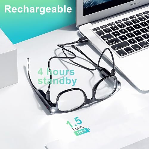 Reading Glasses Lighted Rechargeable Bright LED Readers with Lights ...